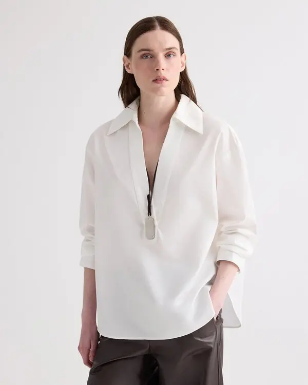 TWP A Case Of You Top In Compact Poplin - White