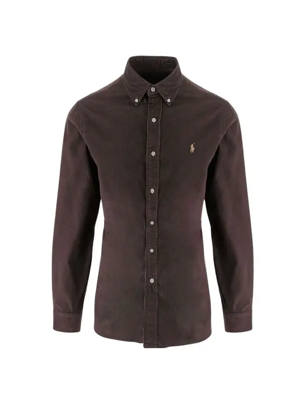 Polo Ralph Lauren Shirt With Buttons And Pony Embroidery - Brown