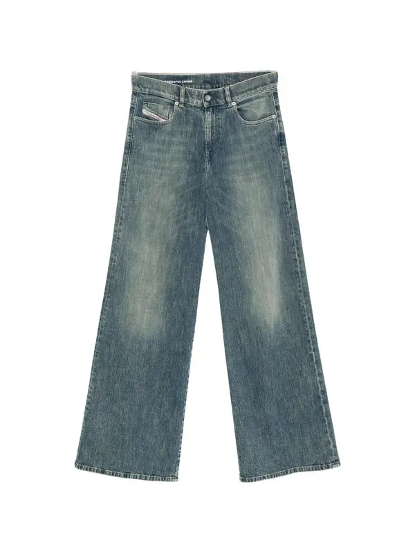 DIESEL® Flared Jeans With Faded Effect - Blue