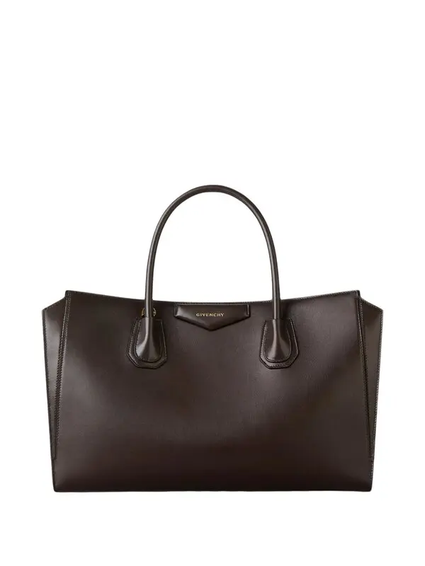 Givenchy Medium Antigona Catchall Bag In Shiny Hammered Leather - Brown