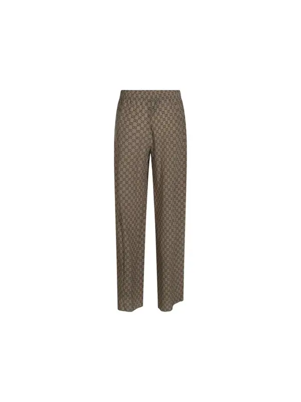 Gucci Printed Silk Leisure Pants - Beige