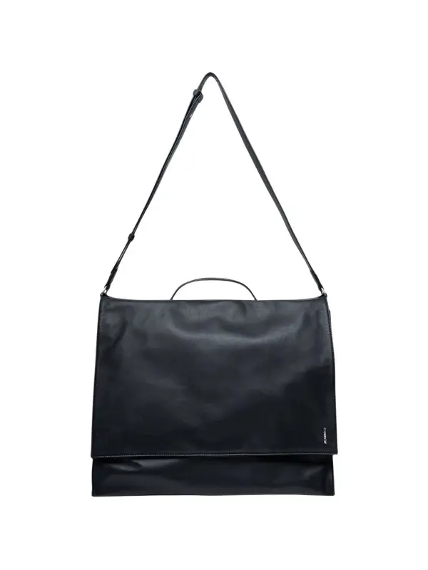 JIL SANDER Leather Messenger Bag - Black