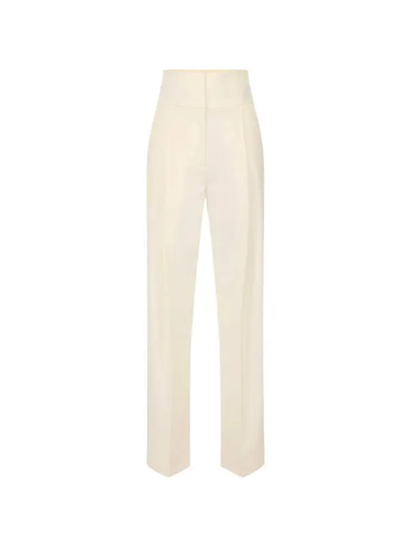 Elisabetta Franchi Gabardine Trousers - White