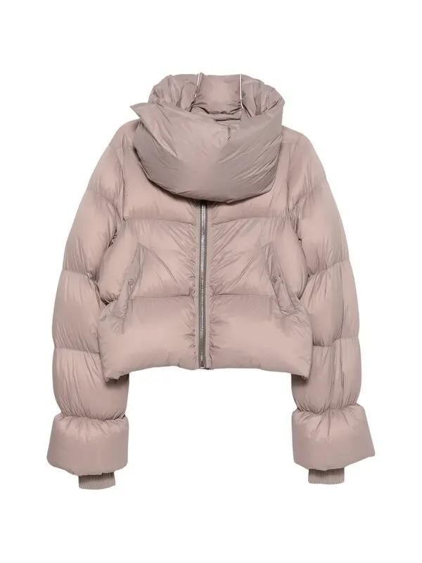 Rick Owens Puffer Jacket With High Collar - Red