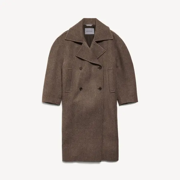 Balenciaga Long Cocoon Coat - Brown