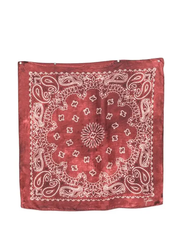 GOLDEN GOOSE Scarf Paisley Print "golden Foulard Paisley - Red