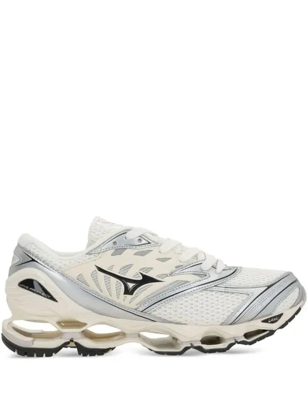 Mizuno Trainers Pristine Black Silver Wave Prophecy Ls Sport - White