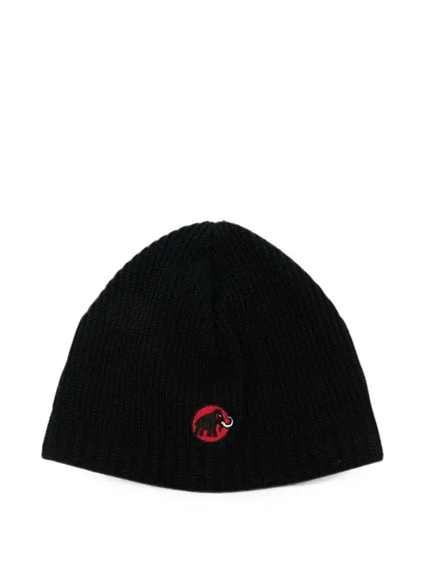 MAMMUT SWISS 1862 Embroidered Logo Beanie - Black