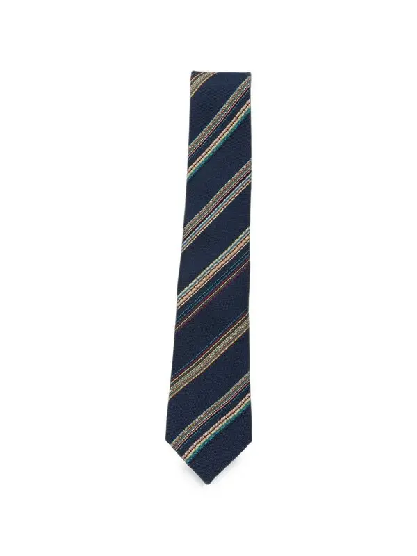 Paul Smith Fine Stripe Silk Tie - Blue