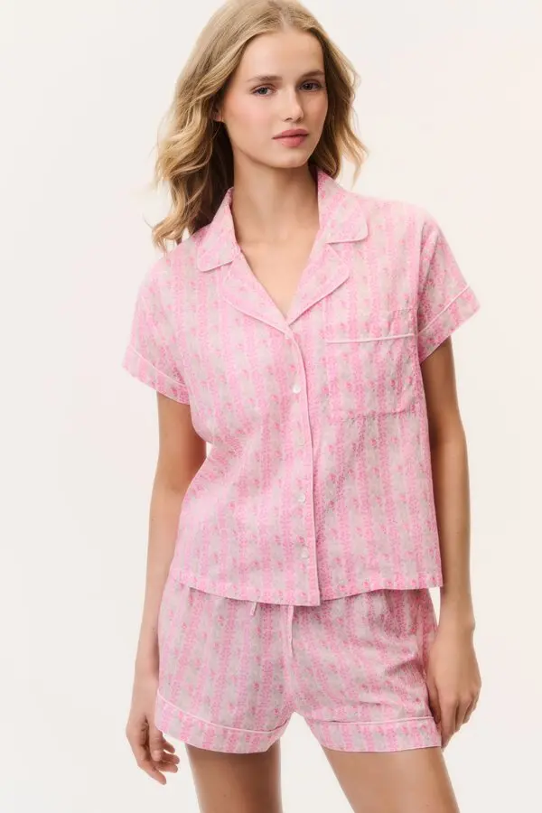 LoveShackFancy Prym Cotton Pj Set - Strawberry Macaroon
