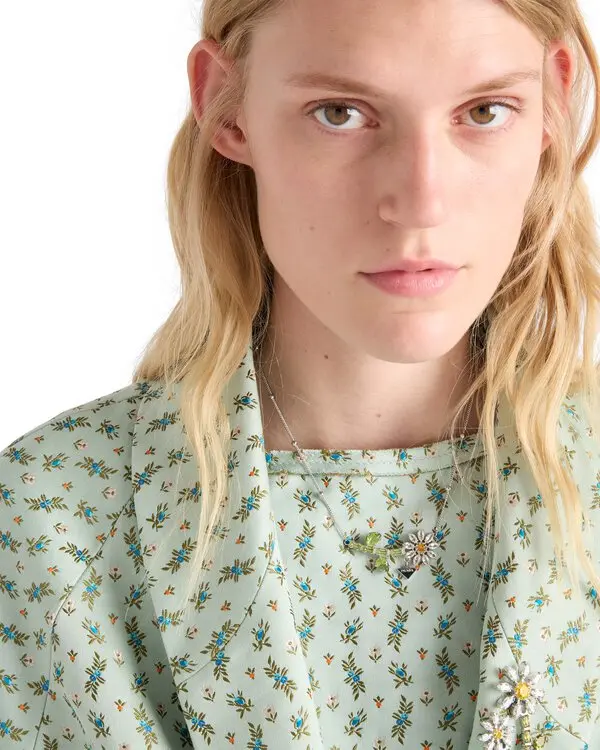 Prada Metal Necklace With Crystals