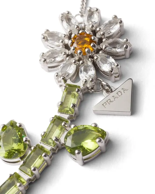 Prada Metal Necklace With Crystals