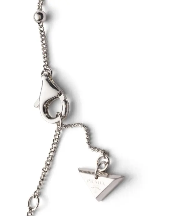 Prada Metal Necklace With Crystals