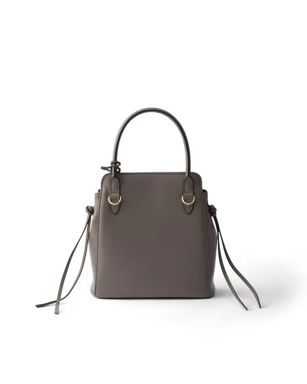 Prada Carry Leather Mini Handbag - Grey
