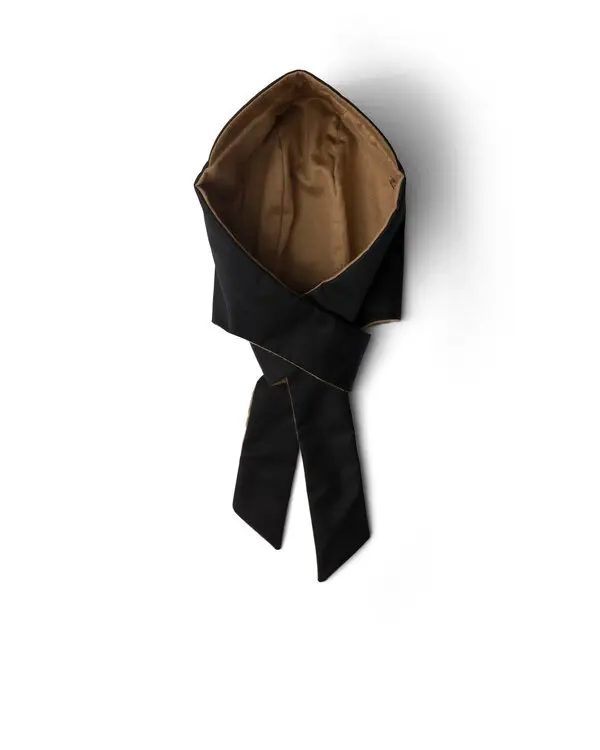 Prada Reversible Re-nylon And Camel-hair Hooded Scarf - Black