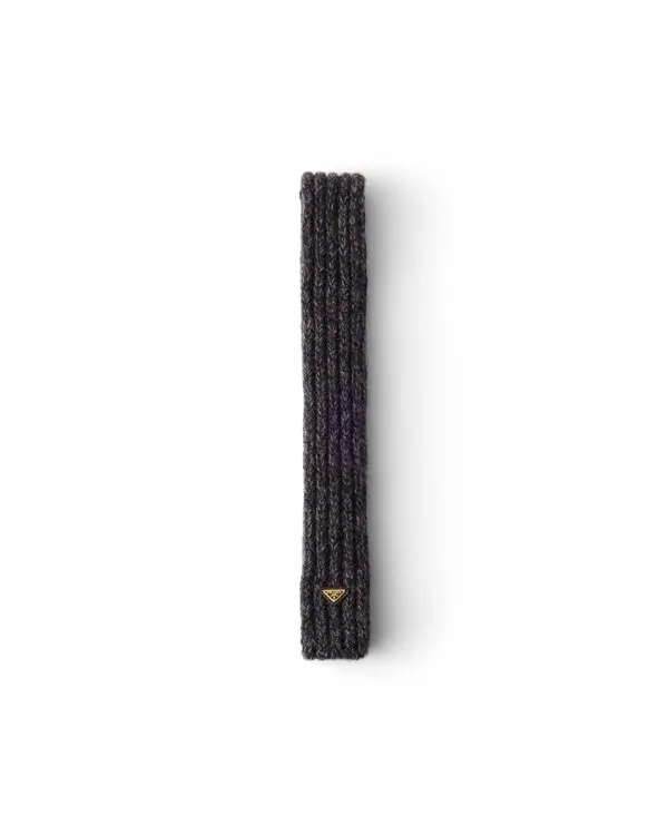 Prada Wool And Mouliné Cashmere Scarf - Blue