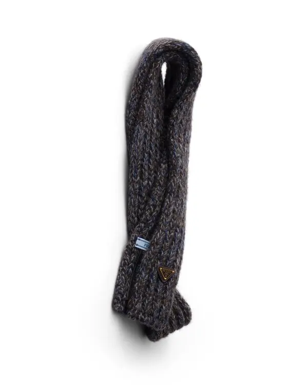 Prada Wool And Mouliné Cashmere Scarf