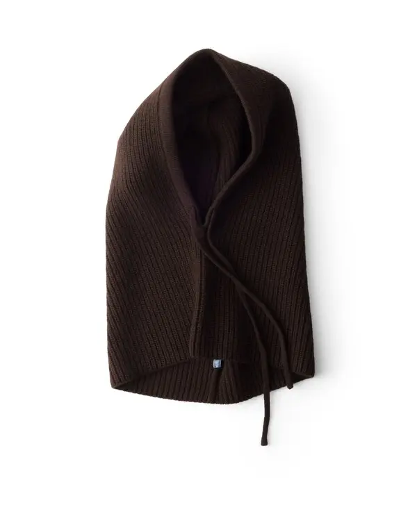 Prada Wool And Cashmere Knit Hood - Brown
