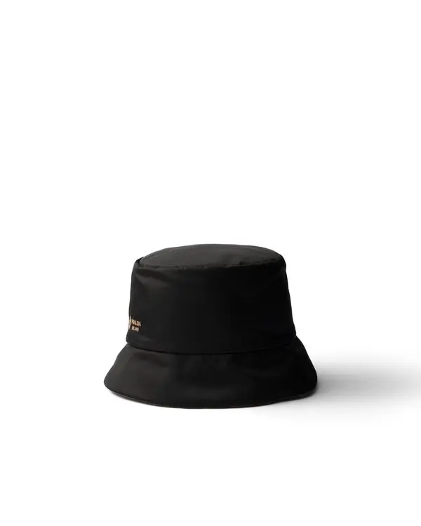 Prada Reversible Re-nylon And Cael-hair Bucket Hat - Black