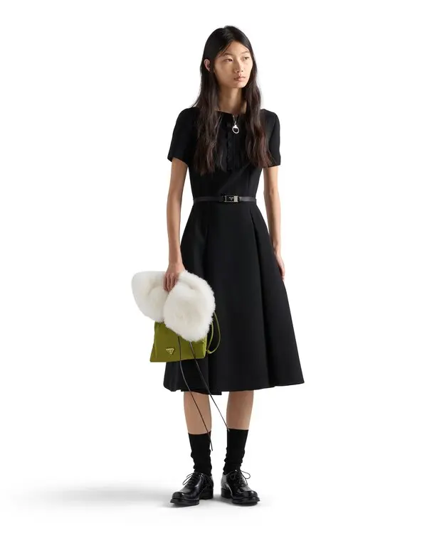Prada Embroidered Natté Fabric Dress