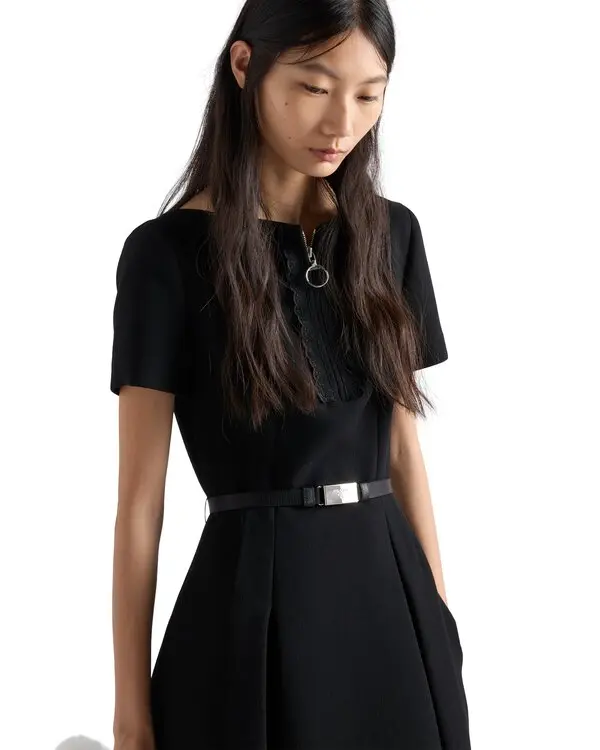 Prada Embroidered Natté Fabric Dress