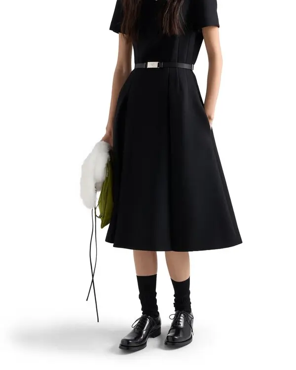 Prada Embroidered Natté Fabric Dress