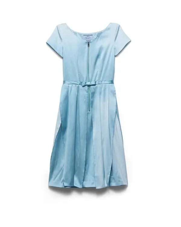 Prada Washed Silk Duchesse Dress - Green