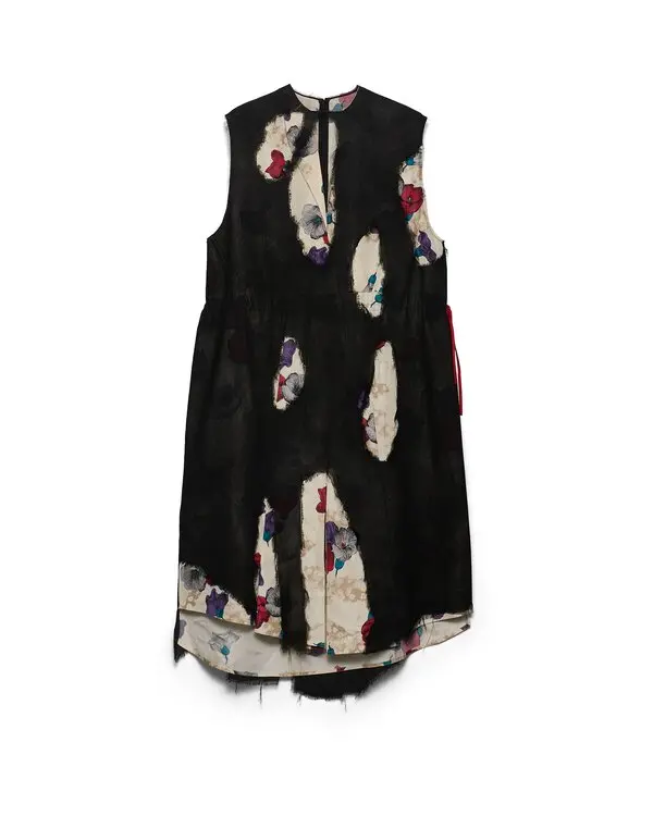 Prada Devoré Georgette Dress - Black