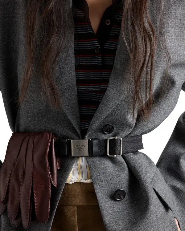 Prada Single-breasted Mélange Hopsack Jacket