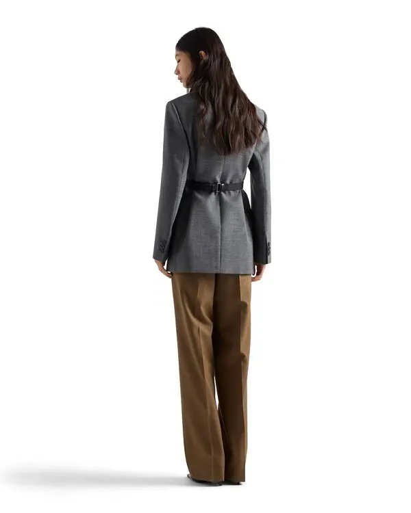 Prada Single-breasted Mélange Hopsack Jacket