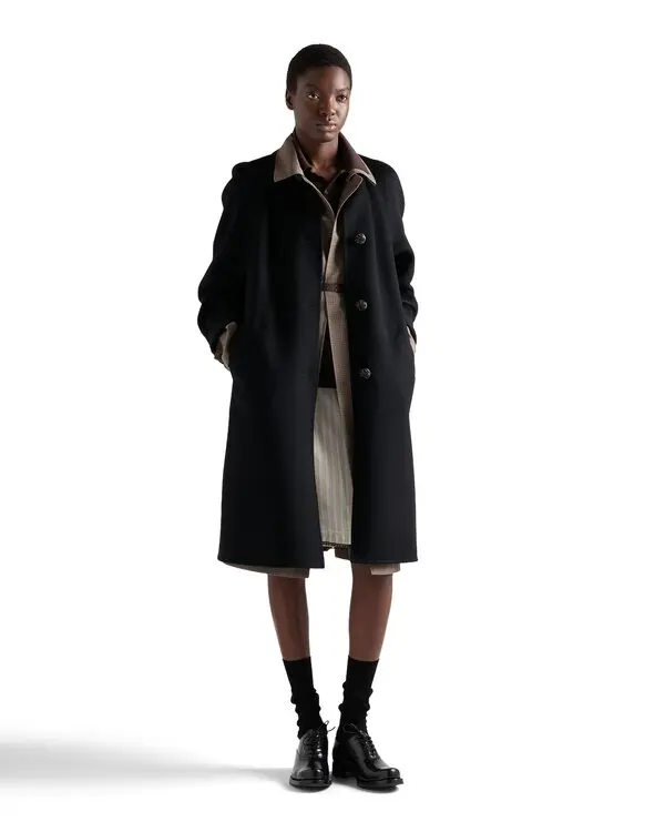 Prada Single-breasted Double Cashmere And Wool Coat