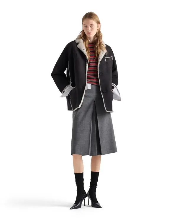 Prada Shearling Caban Jacket