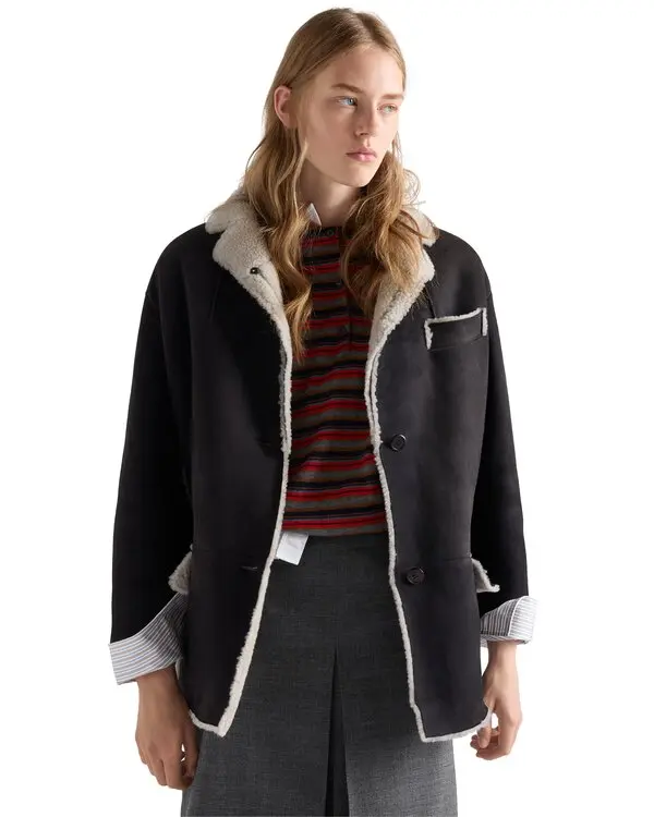 Prada Shearling Caban Jacket