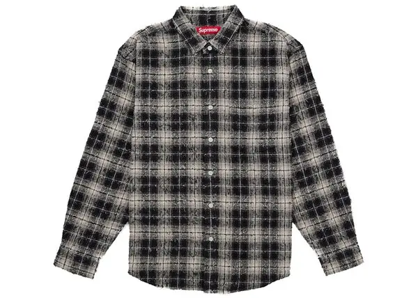 Supreme Frayed Textured Plaid Shirt