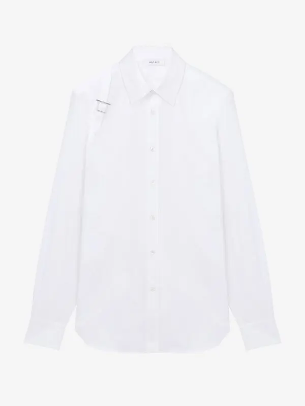 Alexander McQueen Skull Jacquard Harness Shirt - Optical White
