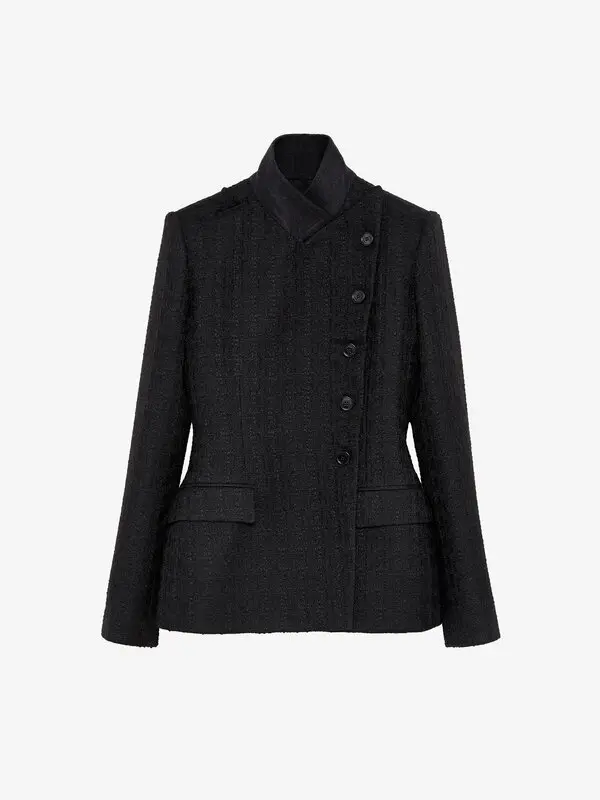 Alexander McQueen Light Tweed Single-breasted Jacket - Black