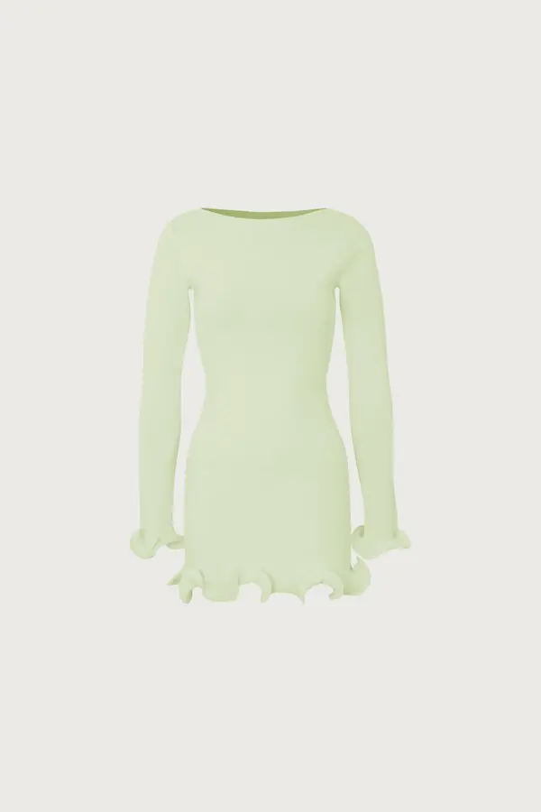SAME Ruffle Hem Mini Dress - Mint