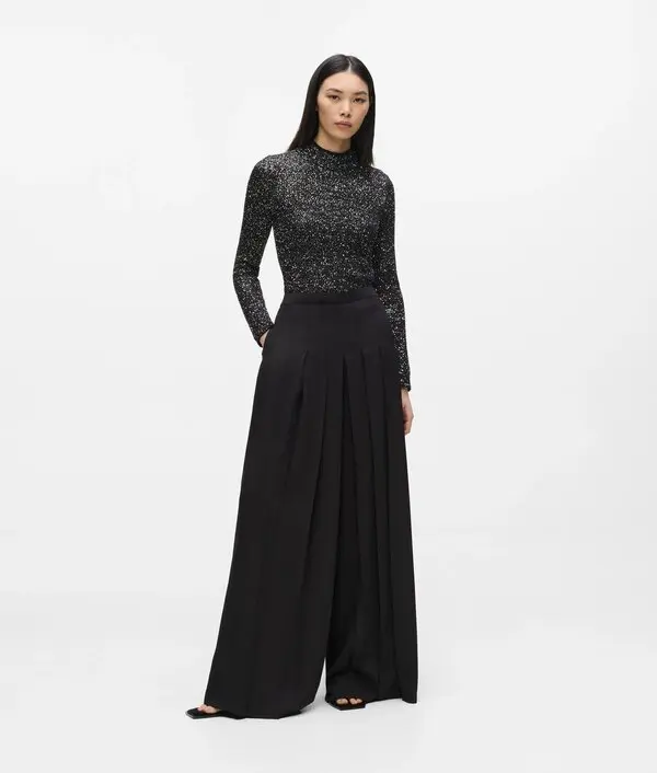 Karl Lagerfeld Pleated Wide-leg Pants