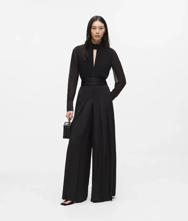 Karl Lagerfeld Pleated Polyester Jumpsuit
