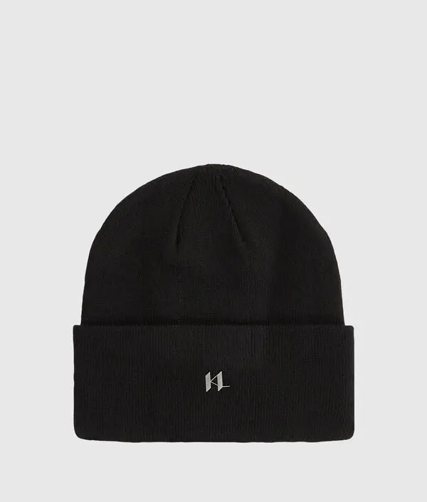 Karl Lagerfeld K/monogram Knit Beanie - Black