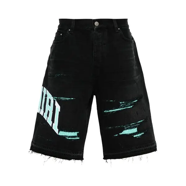 Amiri Varsity Logo Repair Short 'vintage - Black
