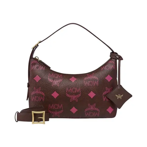 Mcm Aren Maxi Vi Hobo Small Bag 'cinnamon - Brown
