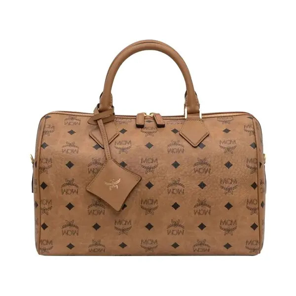 Mcm Ella Vi Medium Boston Bag 'cognac - Tan
