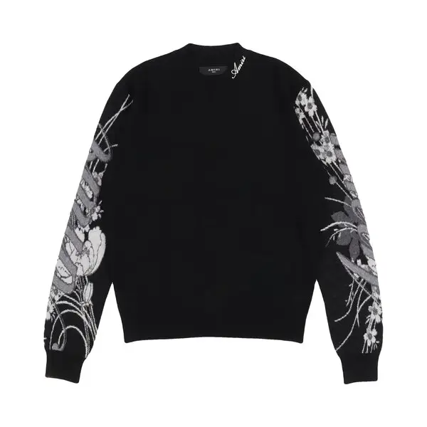 Amiri Floral Arm Print Long-sleeve T-shirt - Black