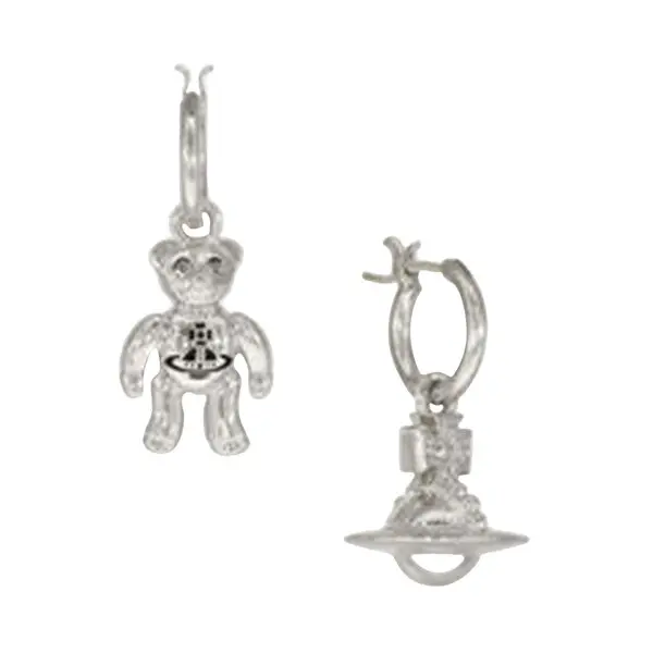VIVIENNE WESTWOOD Ruby Small Hoop Earrings 'crystal/black - White