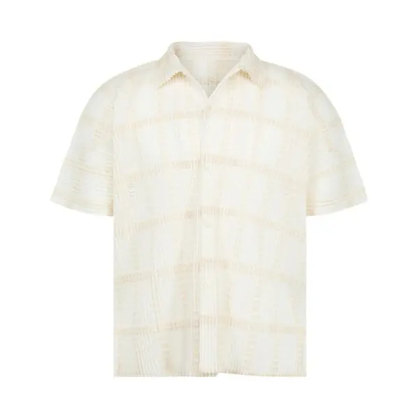 Issey Miyake Lace Grid Pleats Shirt - White