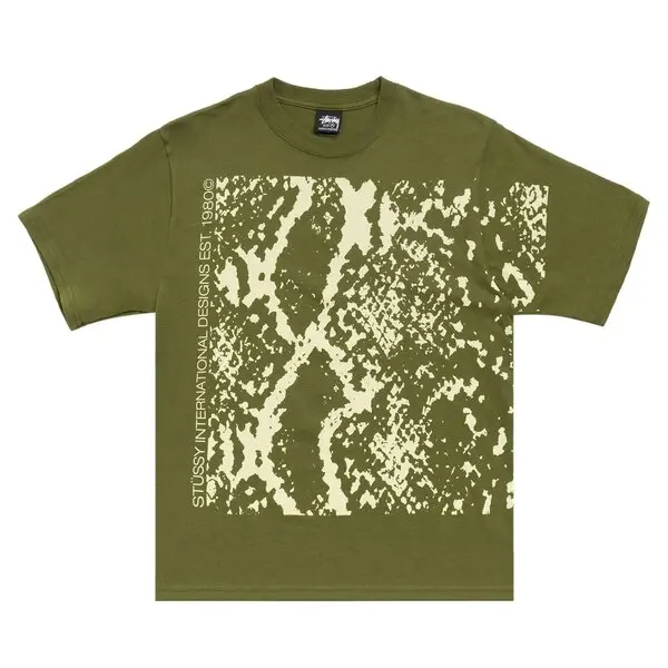 StÜssy Snakeskin Tee 'olive - Green