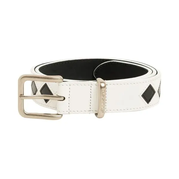 StÜssy Argyle Leather Belt 'bone - Cream