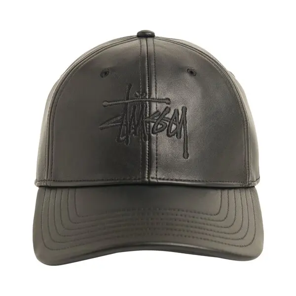 StÜssy Leather Basic Cap - Black
