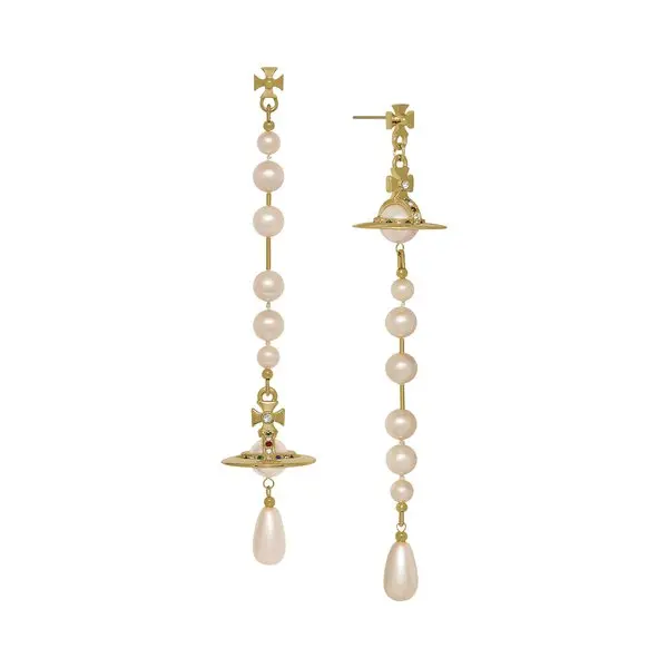 VIVIENNE WESTWOOD Broken Pearl Drop Earrings - Gold